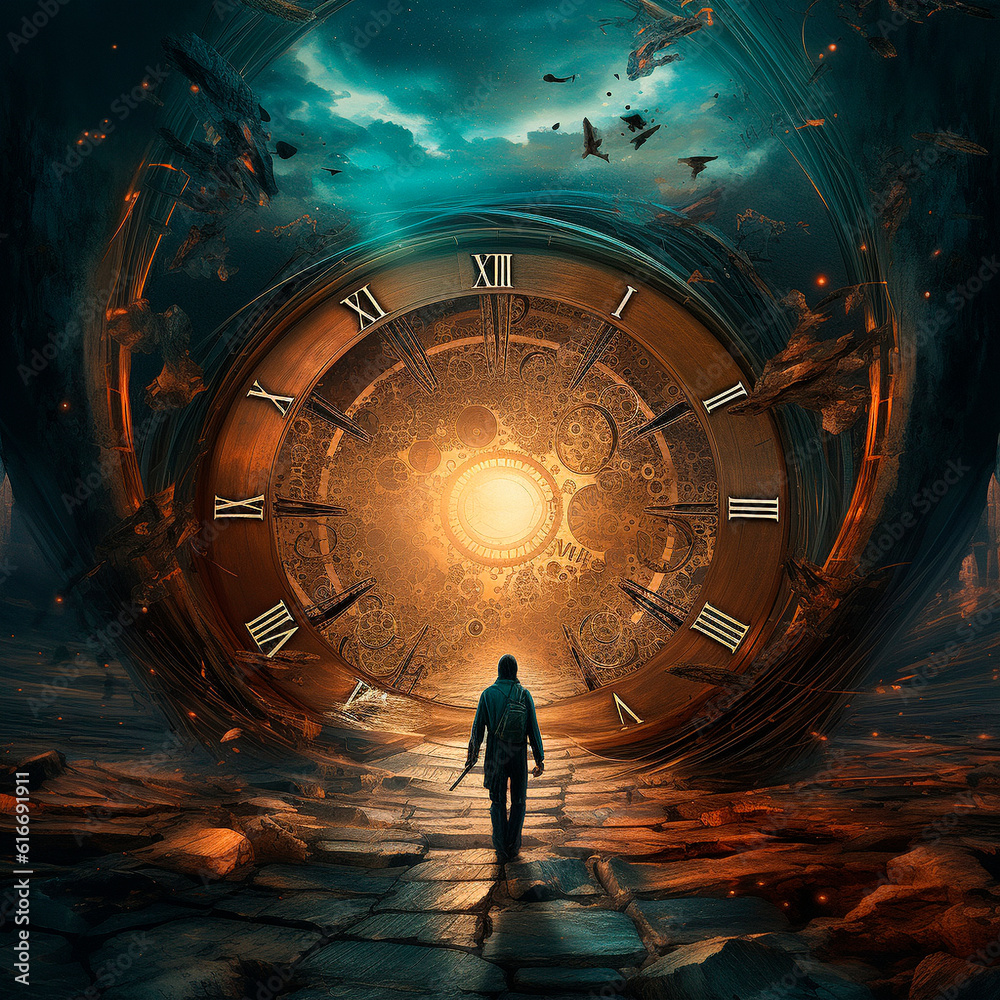 Time travel. Jump into the time portal in hours. High quality ...