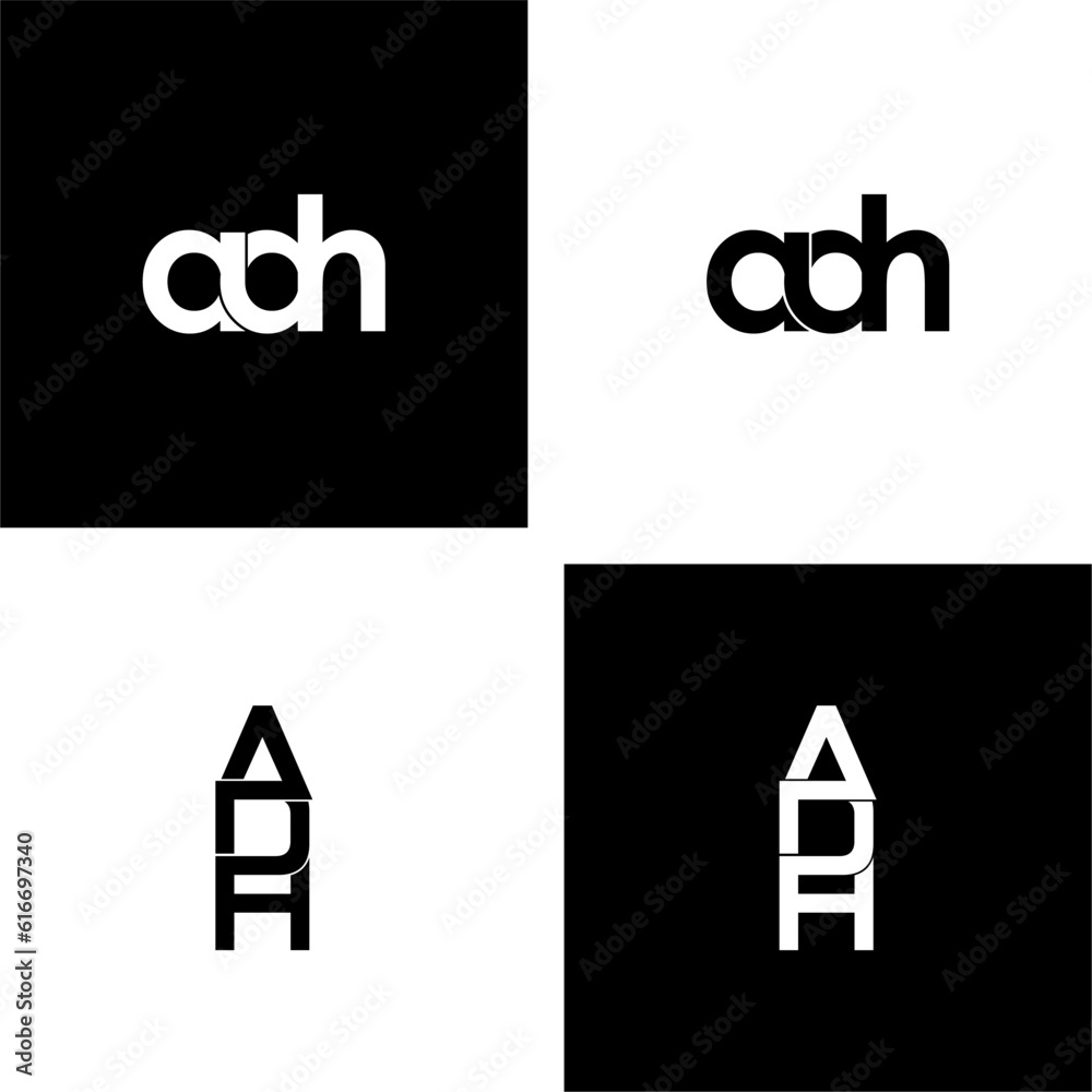 adh typography letter monogram logo design set Stock Vector | Adobe Stock