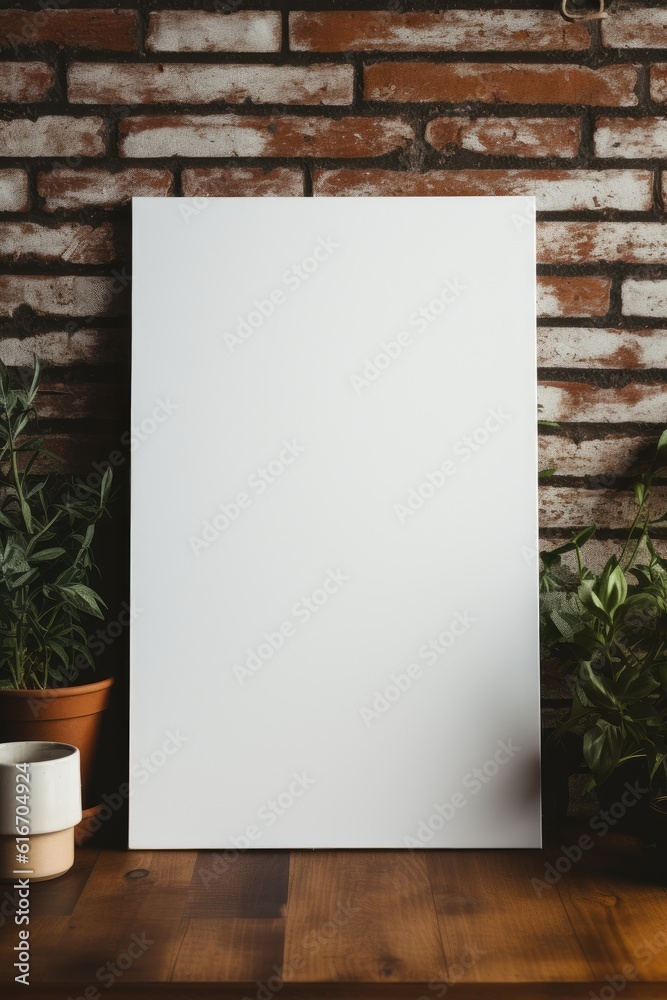 Blank vertical poster template, standalone mockup created using ...