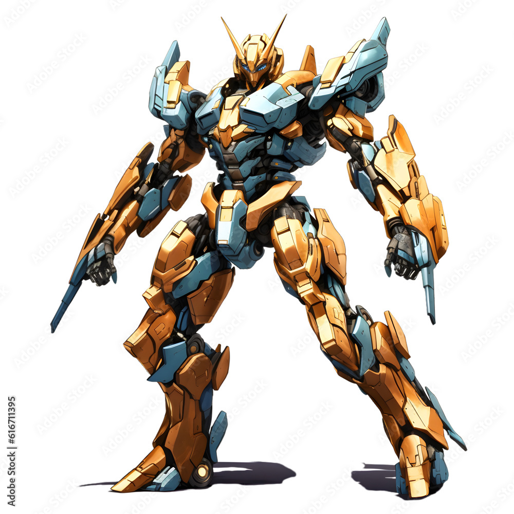 robot cyborg soldier, anime mecha battle suit Stock Illustration ...