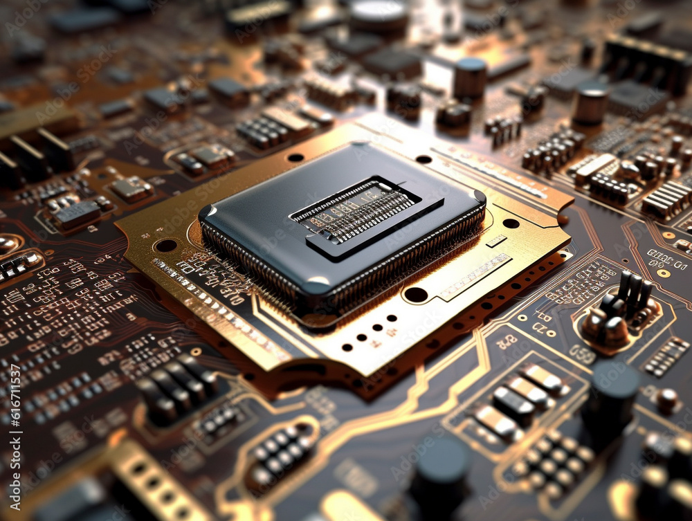 A Close-up Glimpse into the Intricate World of a Computer Motherboard ...