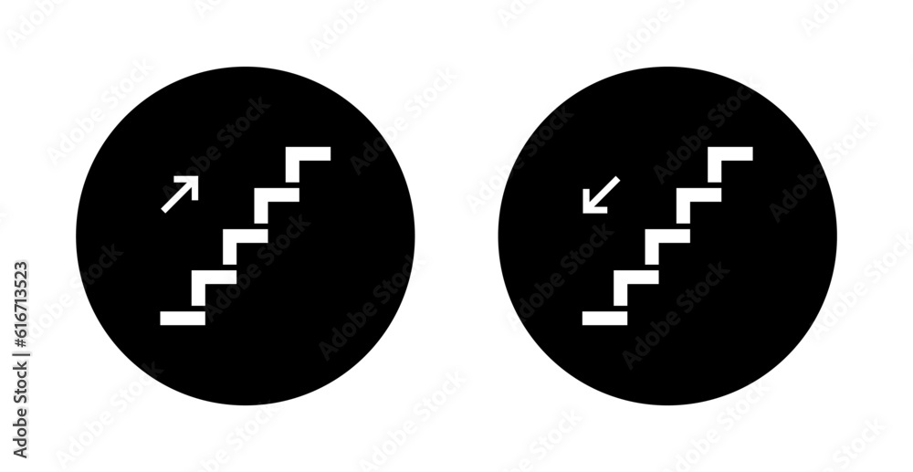 Upstairs and downstairs icon vector. Stairs, ladder symbol isolated on ...