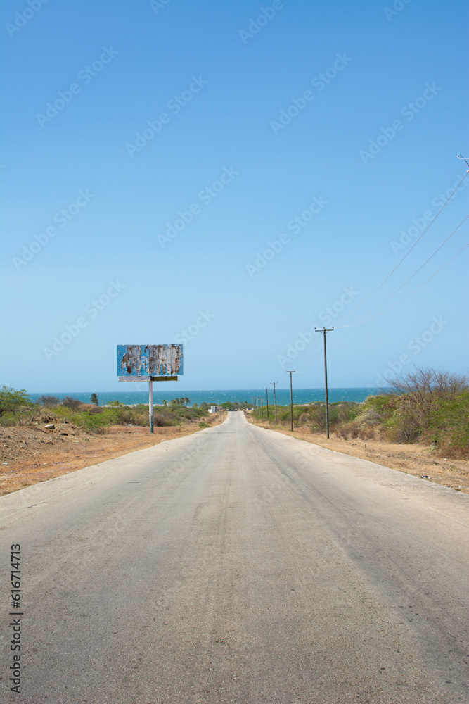 Road to the sea. Beach's day. Seashore. Walk through the Caribbean Sea ...