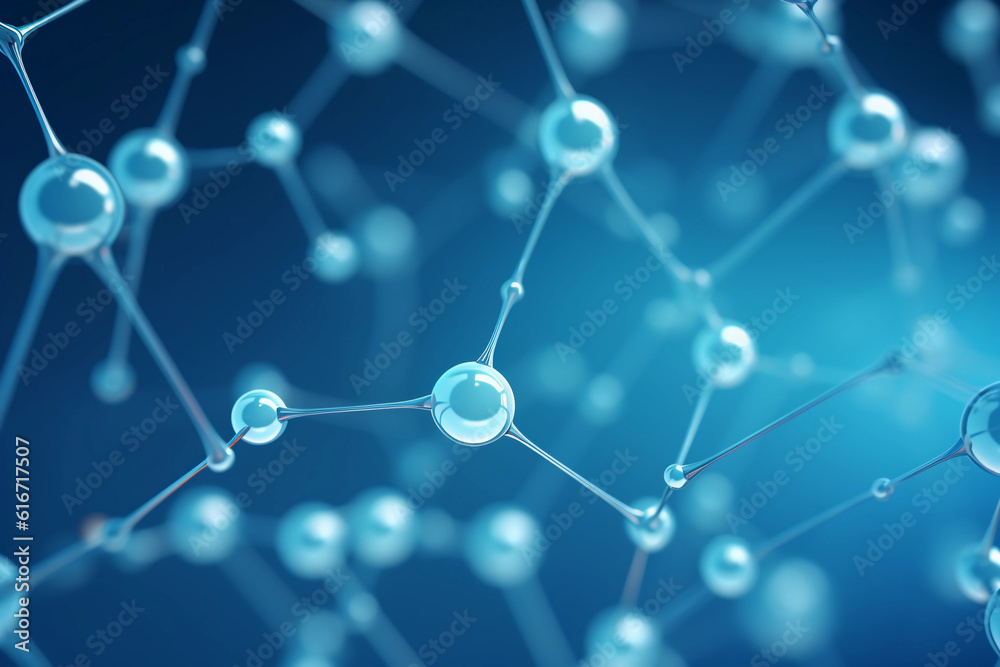 Molecule Models generated with AI. 3d microscopic render. 3d image ...