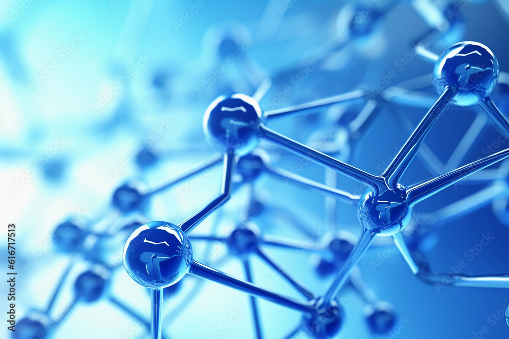 Molecule Models generated with AI. 3d microscopic render. 3d image ...