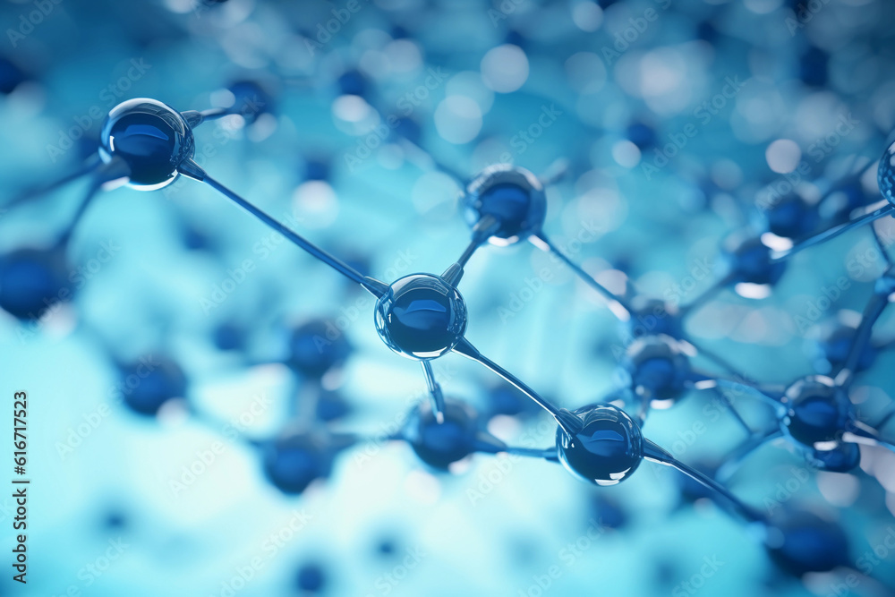 Molecule Models generated with AI. 3d microscopic render. 3d image ...