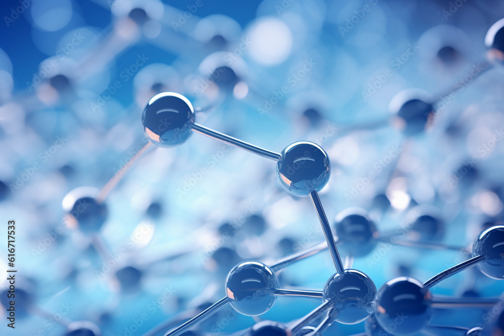 Molecule Models generated with AI. 3d microscopic render. 3d image ...