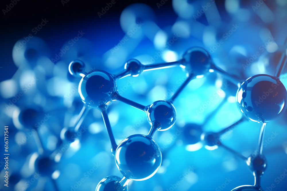 Molecule Models generated with AI. 3d microscopic render. 3d image ...