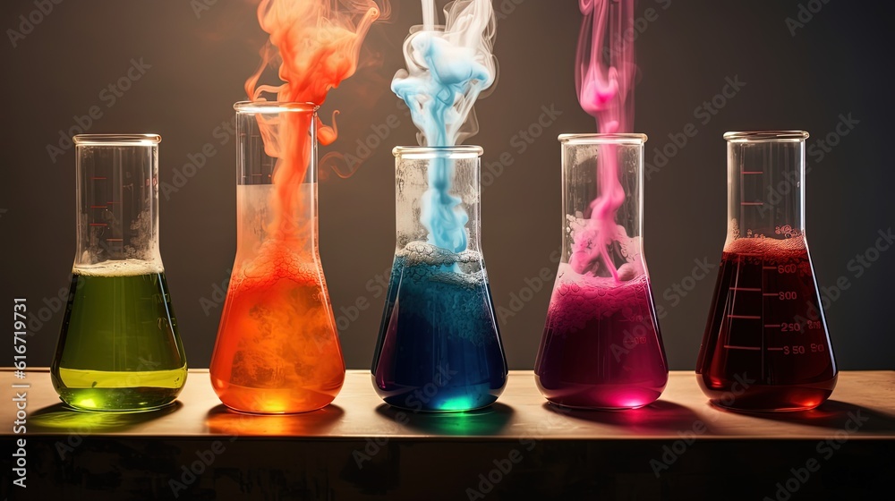 colorful test tube for science theme background wallpaper, Generative ...