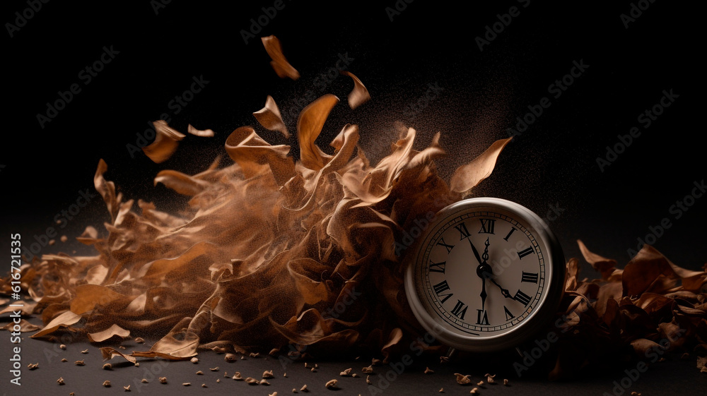 dust on the wind, decaying from the unstoppable flow of time. Stock ...
