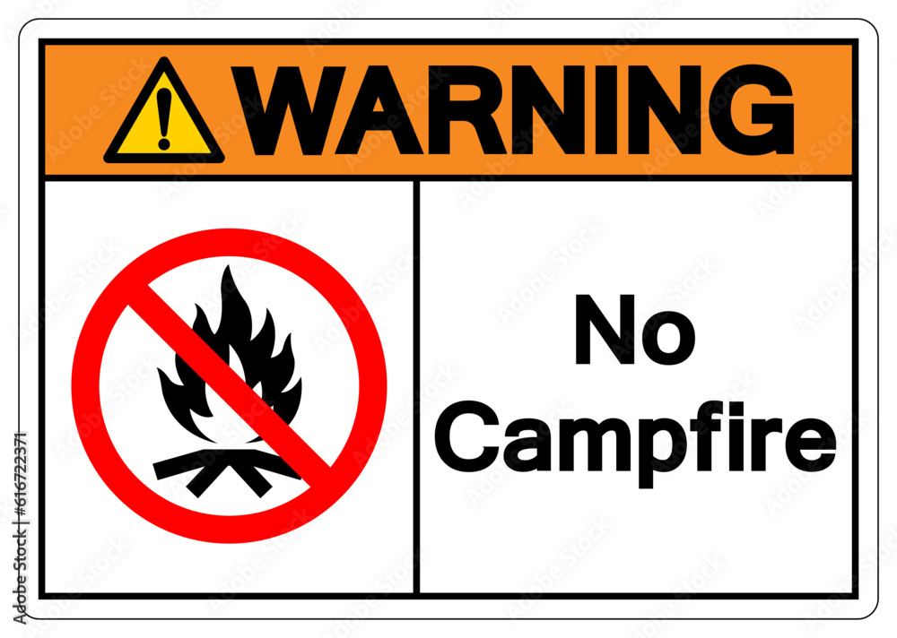 Warning No Campfire Symbol Sign ,Vector Illustration, Isolate On White ...