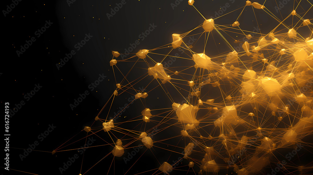 Plexus Gold Black Background Digital Desktop Wallpaper HD 4k Network ...