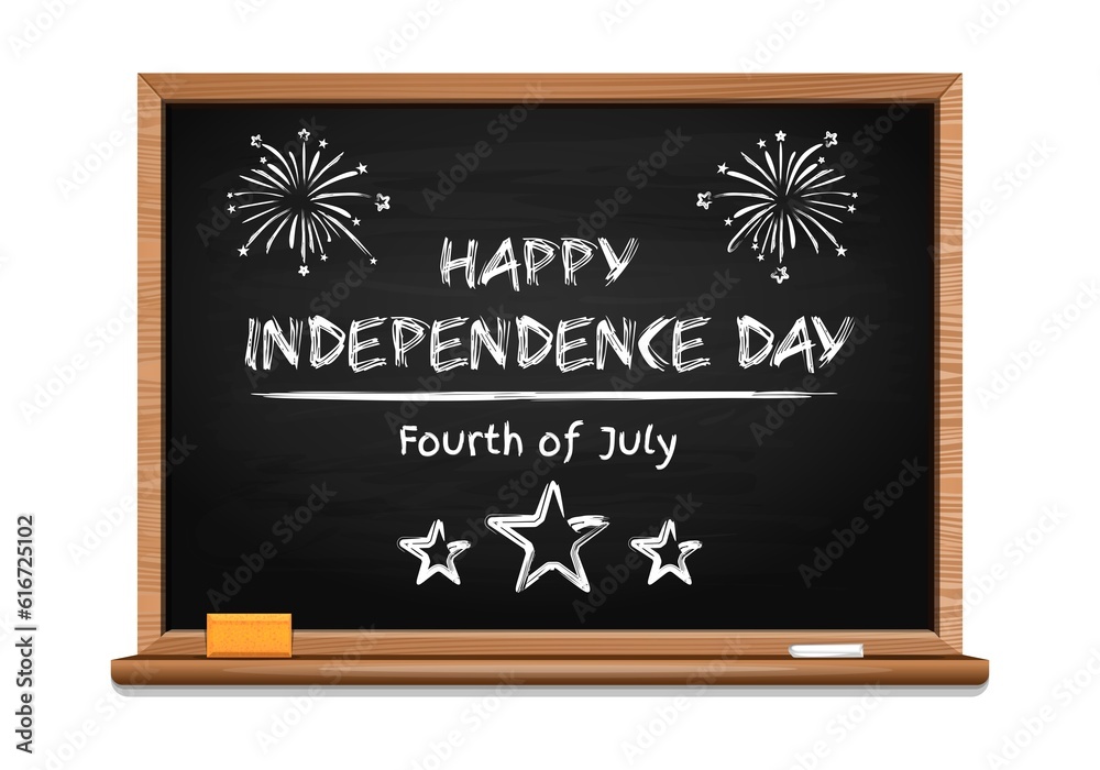 Independence Day lettering design. Handwritten inscription in chalk on ...