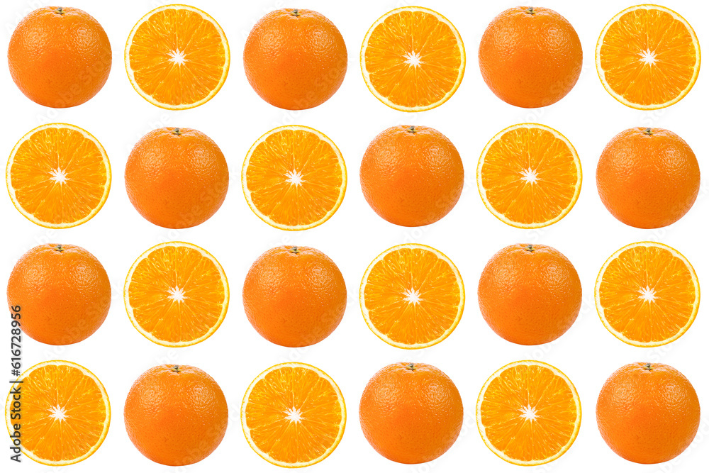 Orange fruit isolated texture, Orange slices on solid color background ...
