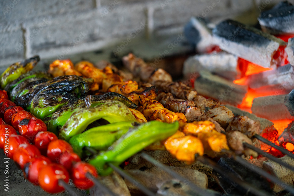 Traditional Turkish meal kebab, Ali nazik, adana kebap, urfa kebap, çöp ...