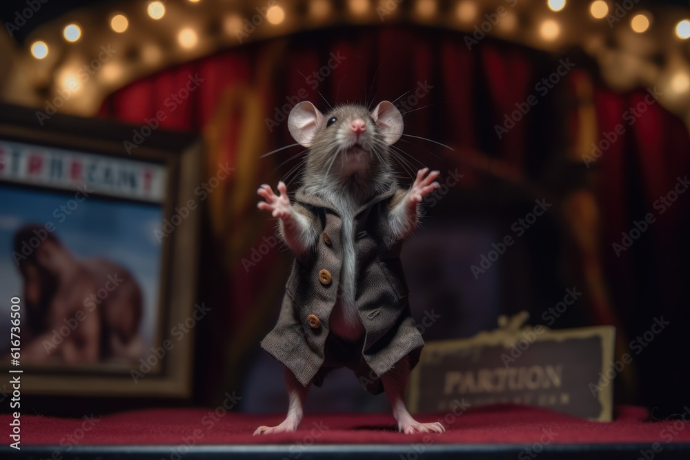 Rat standing on his feet on scene and making show. Generative AI 1 ...