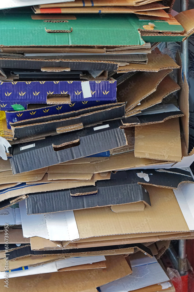 Poster Cardboard paper recycling stack – Wall Art | UkPosters