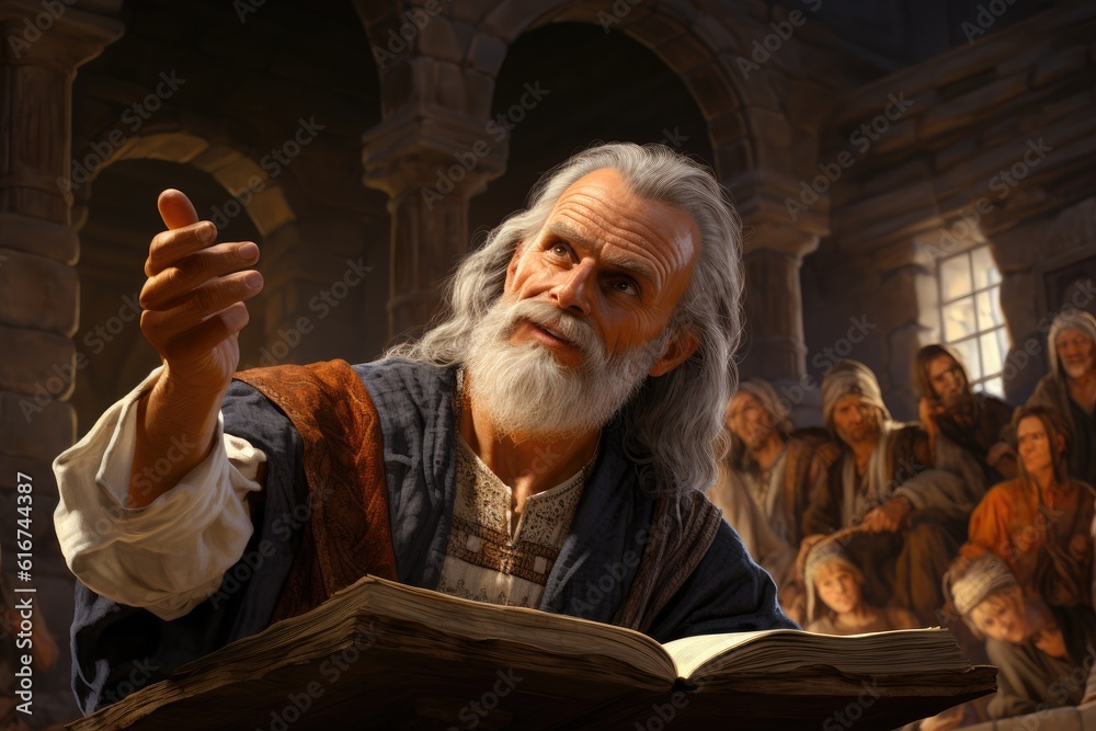 Apostle Paul preaching in the synagogue to the Ephesians Generative AI Illustration Stock ...