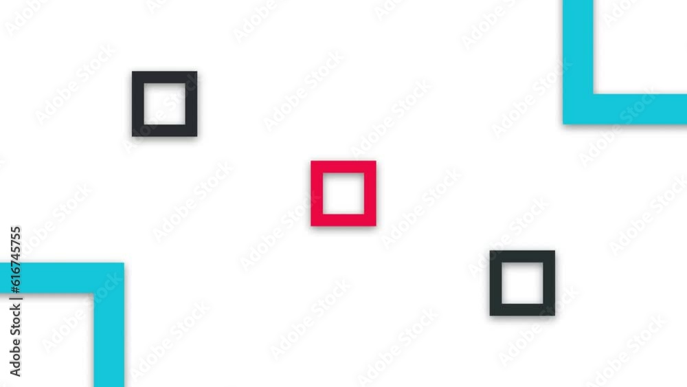 Animated red and blue color square moving and illusion creating square ...