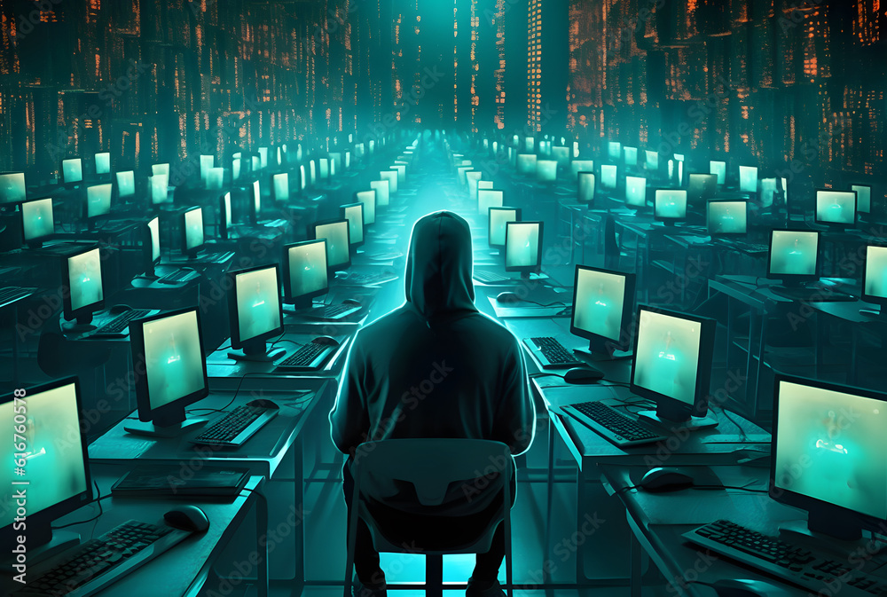 Anonymous hacker. Concept of dark web, cybercrime, cyberattack, etc. AI generated image Stock ...