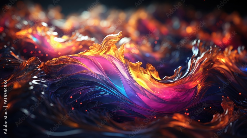 An immersive visual representation of abstract futuristic particles ...