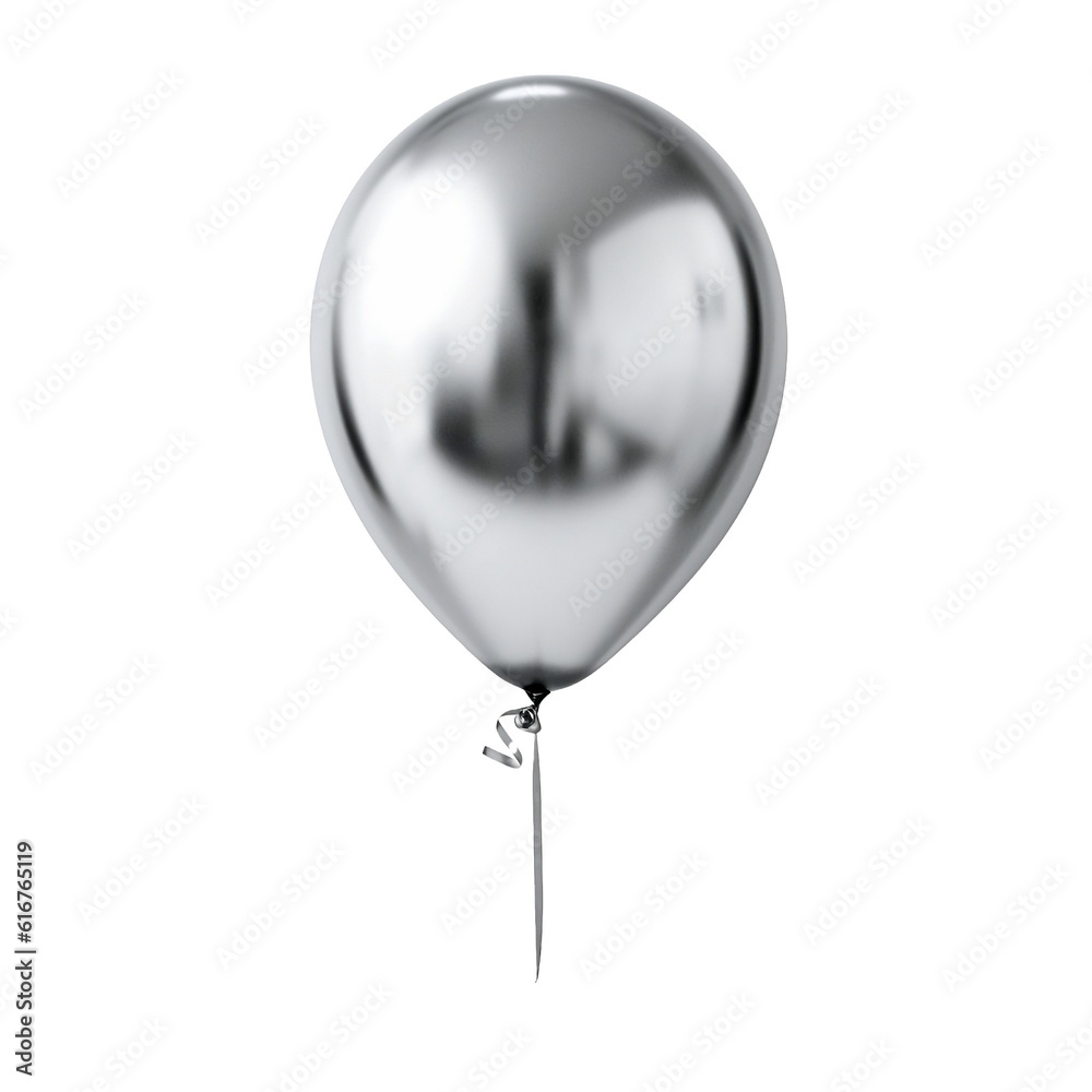 silver balloon isolated transparent background Stock Illustration ...