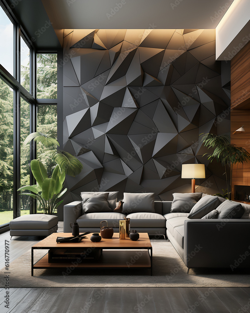 Photorealistic Modern Accent Wall Design: 2023 Interior Powered by a ...