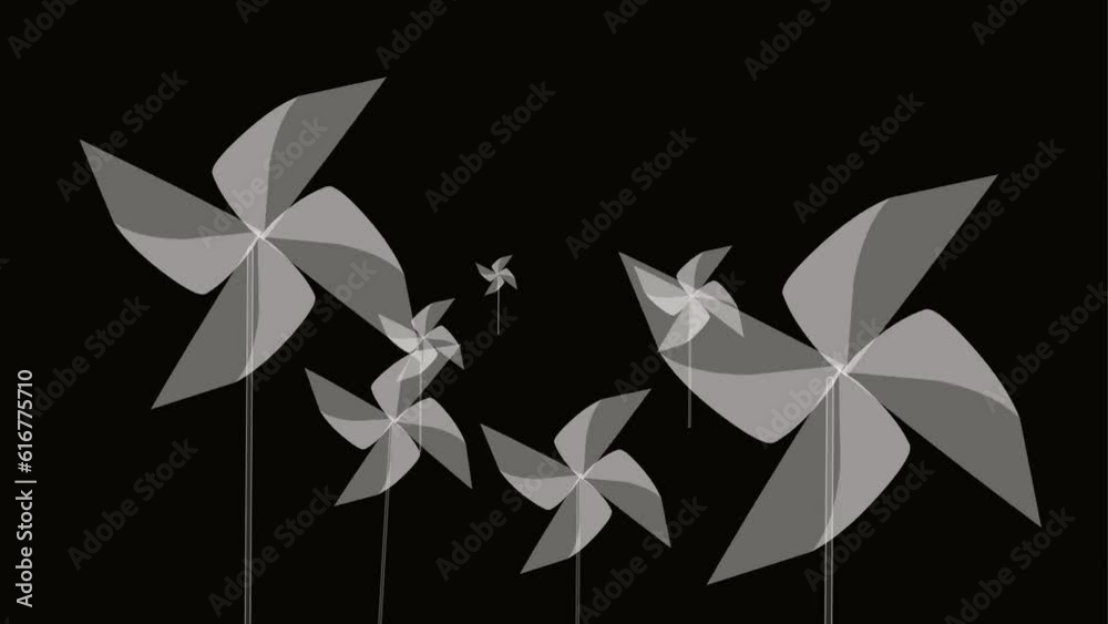 windmill background and 2d animation, renewable, energy, wind power ...
