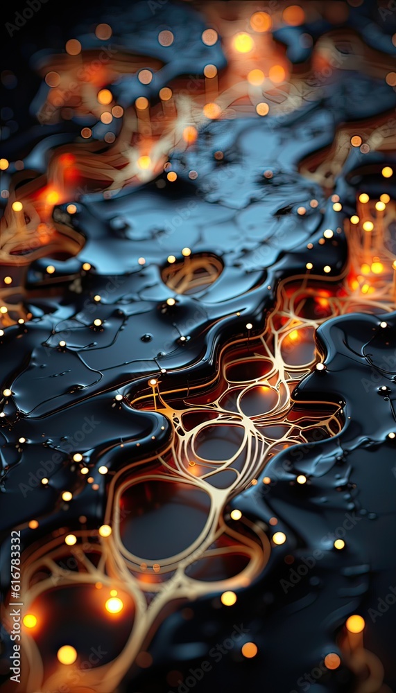 Generative AI illustration of intricate detailed glowing illuminated ...