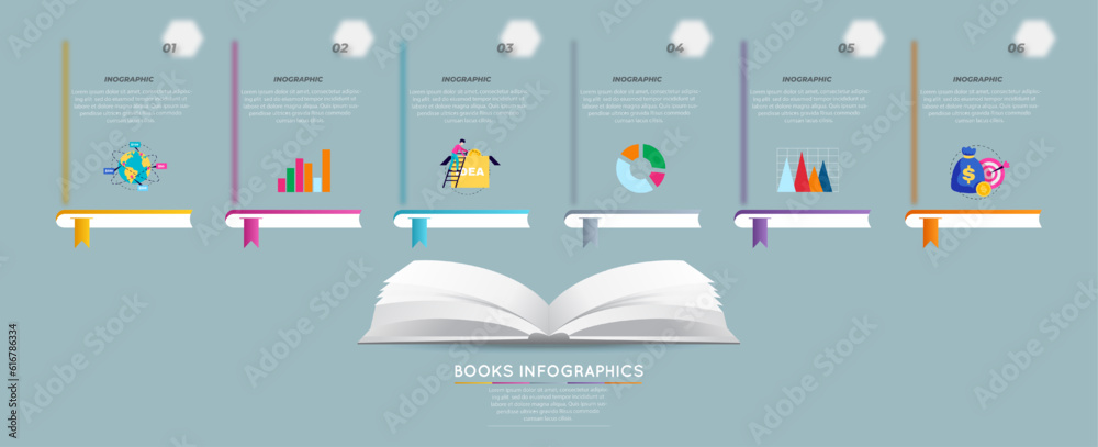 Free vector books reading research infographic presentation layout ...