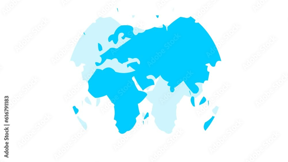 animated spinning globe, turning sphere, continent, background and 3d ...