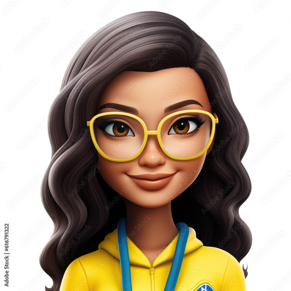 Memoji brazilian lucky girl on transparent background. PNG. Emoji, ai ...