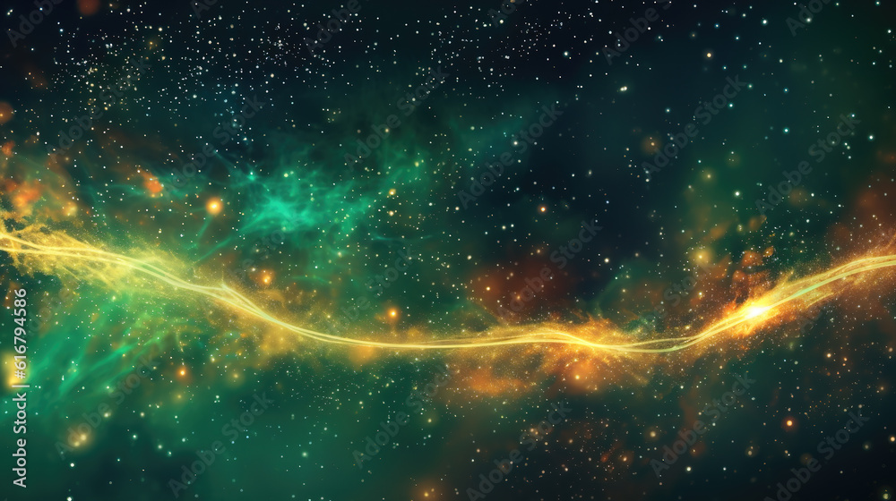 a golden line in the universe, crack in time and dimension, wallpaper ...