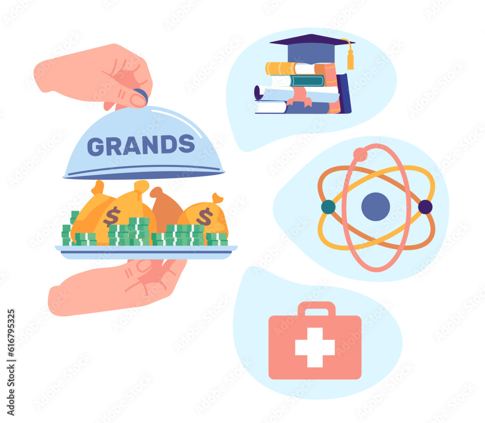 Vetor de Allocating and receiving grants for study. Science and ...