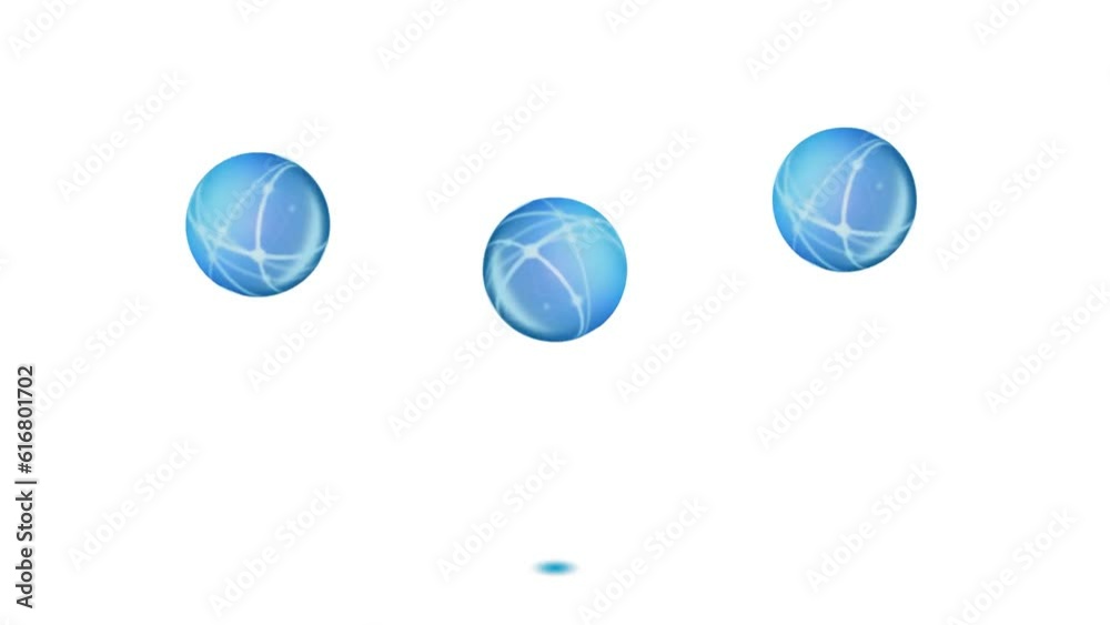 blue bouncing balls background and 2d animation, sponge ball, ball ...