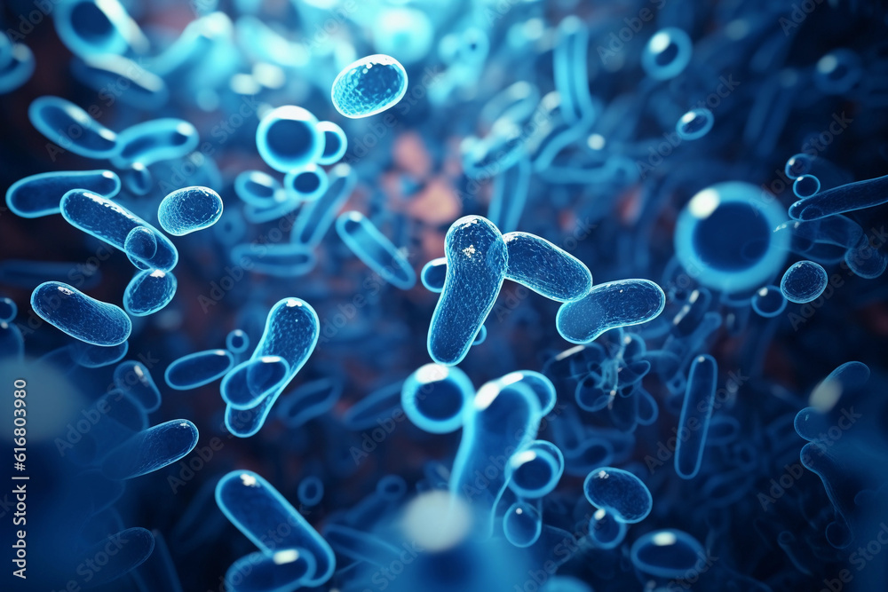 Bacteria generated with AI. 3d microscopic render. 3d image, perfect to ...