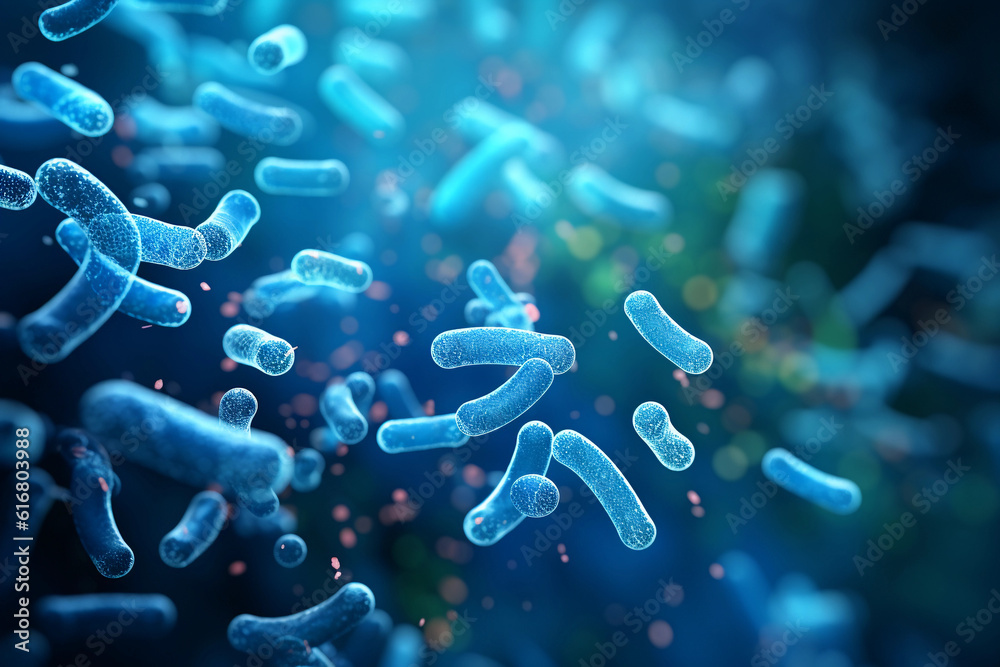 Bacteria generated with AI. 3d microscopic render. 3d image, perfect to ...