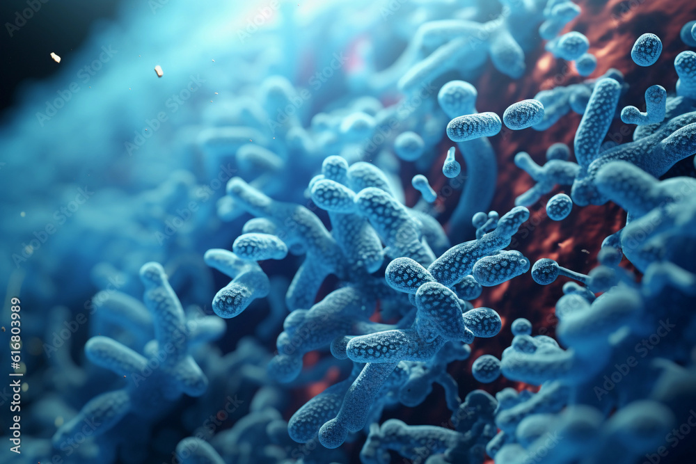 Bacteria generated with AI. 3d microscopic render. 3d image, perfect to ...
