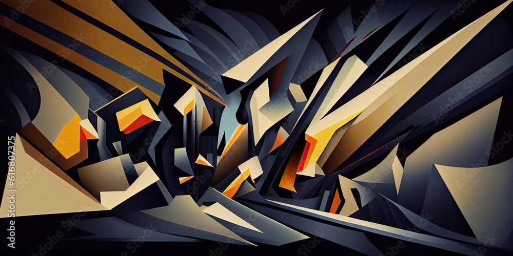 Abstract dark cubism wallpaper background illustration Stock ...