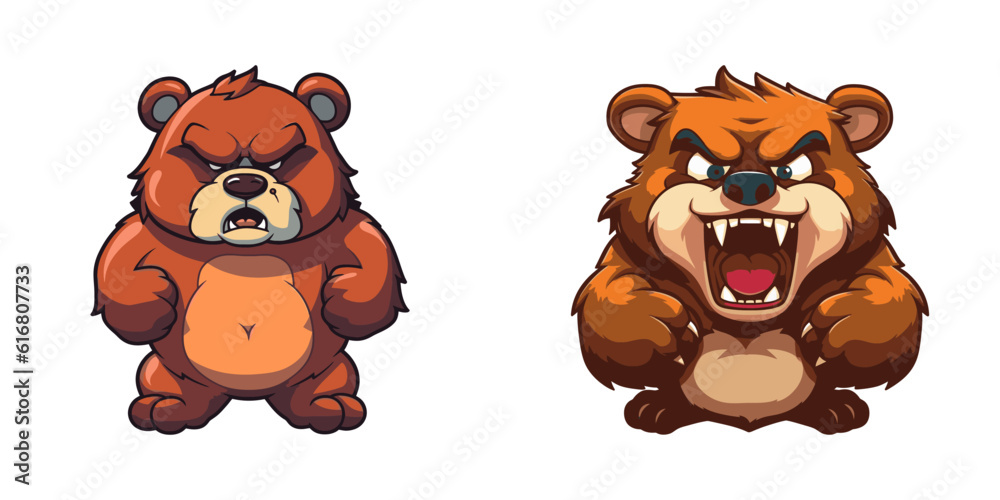 Angry bear icon. Cartoon vector illustration. Stock Vector | Adobe Stock
