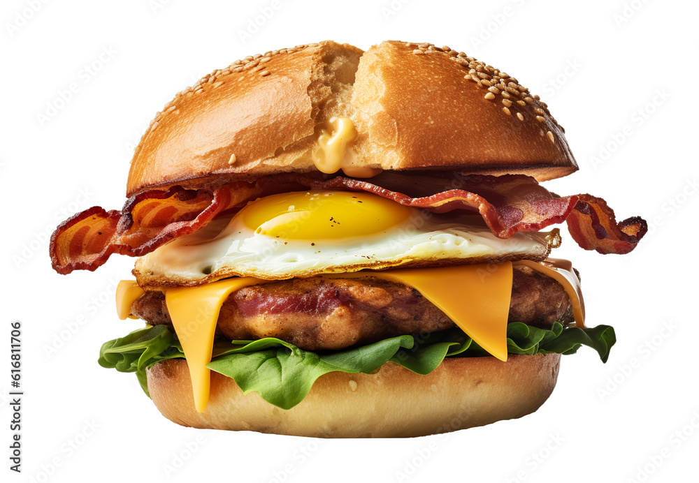 The ultimate breakfast sandwich on transparent background. Generative ...
