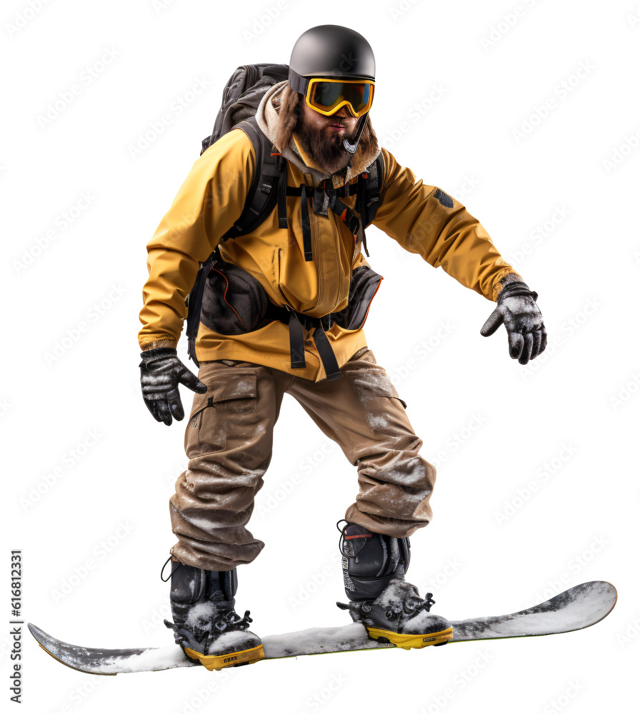 Snowboarder isolated on the transparent background PNG. AI generative ...