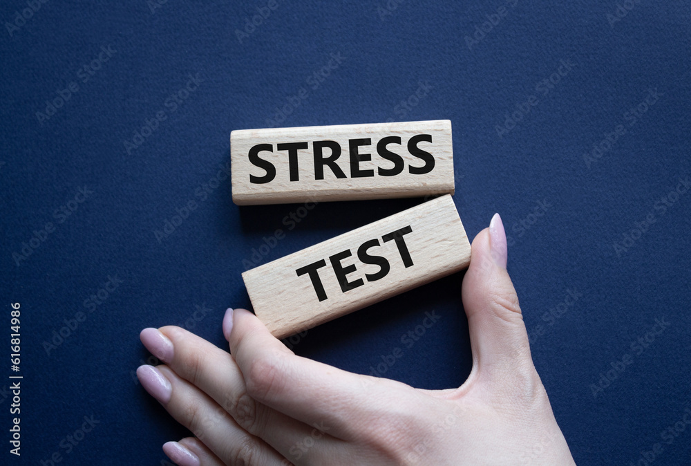 Stress test symbol. Wooden blocks with words Stress test. Beautiful ...