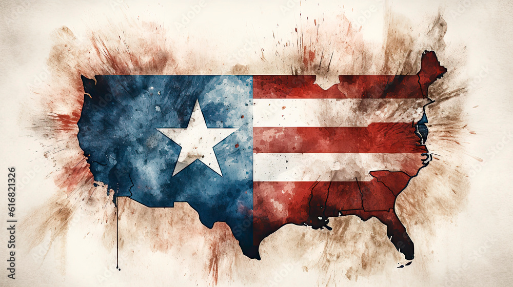 How Texans see America - Map of the United States filled with a Lone ...