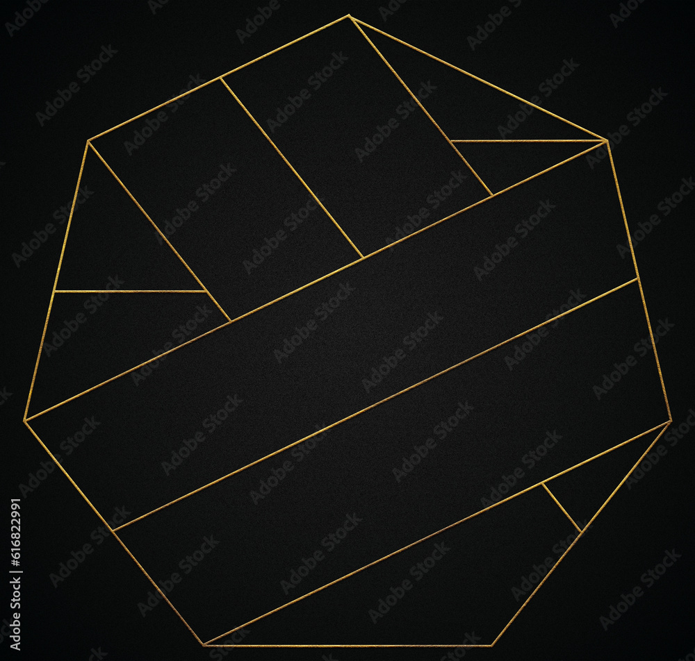 Golden abstract geometric 6 Star Ball Line Shape logos, Art deco ...