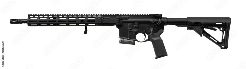 Foto de Modern automatic rifle isolated on white back. Weapons for ...