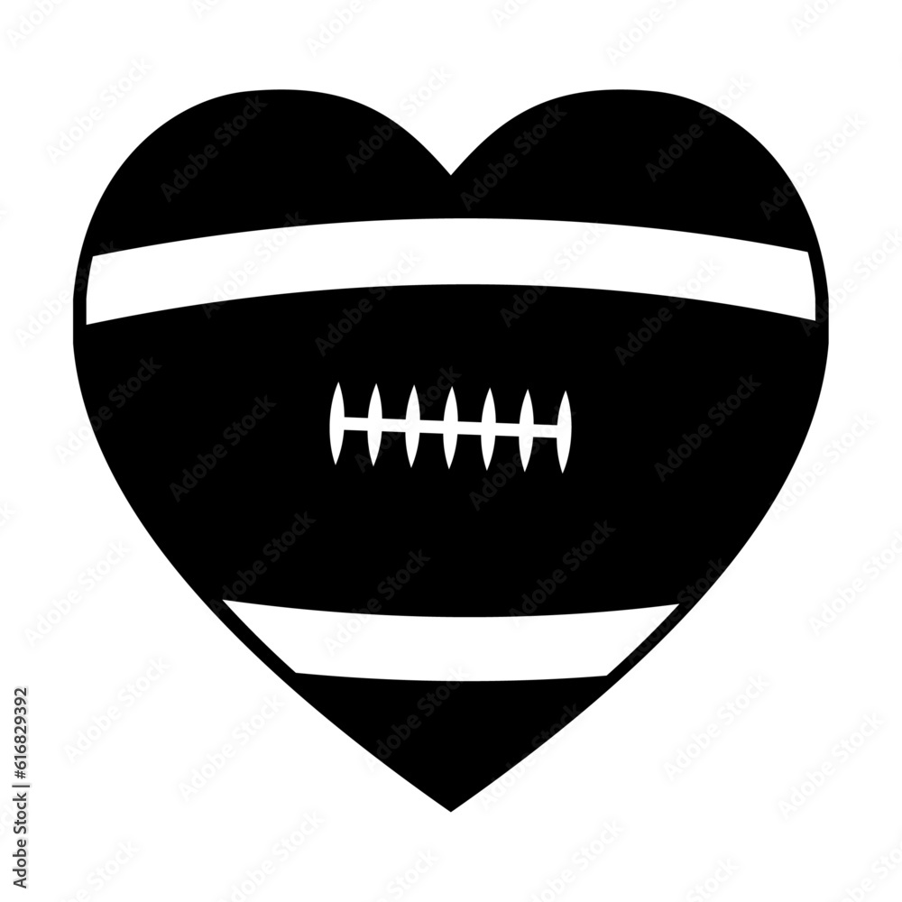 Heart Shaped Football ball , silhouette Stock Vector | Adobe Stock