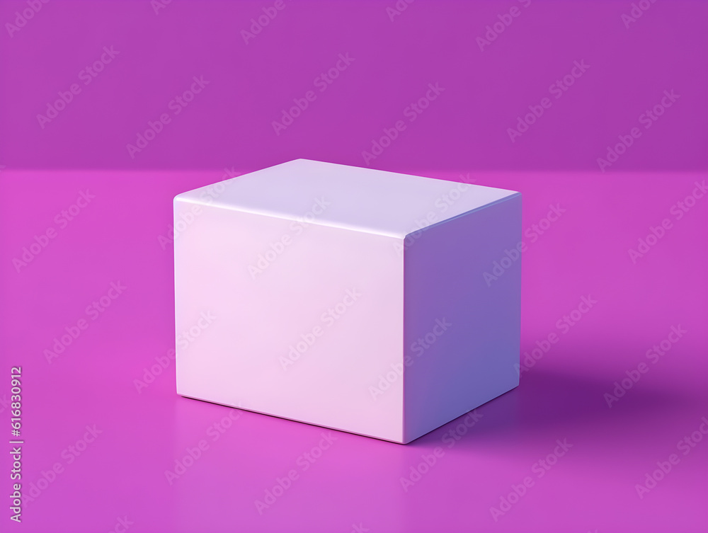clean white box on colorful solid background, box mockup on plain ...