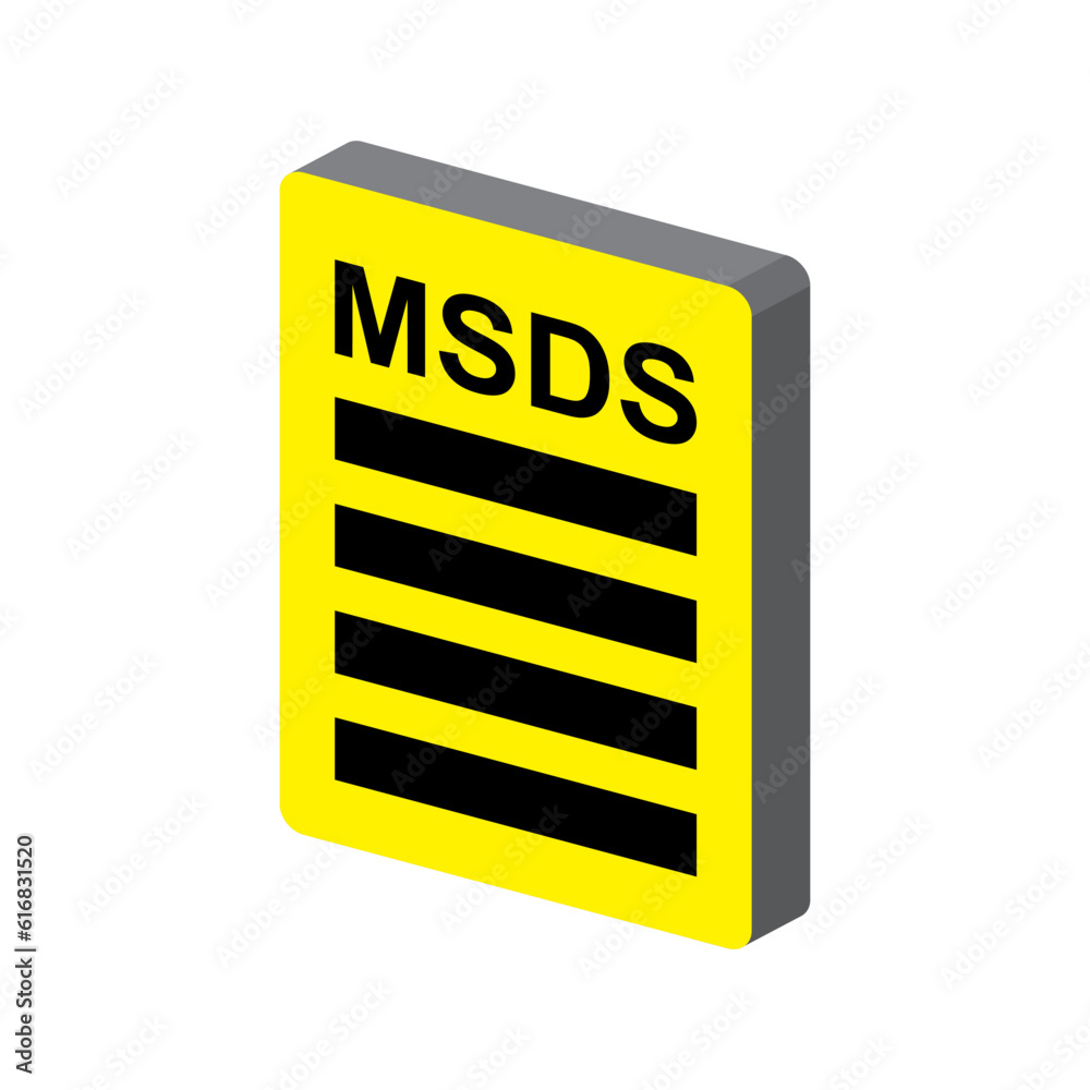 Isometric MSDS document icon. Industrial safety for handling hazardous ...