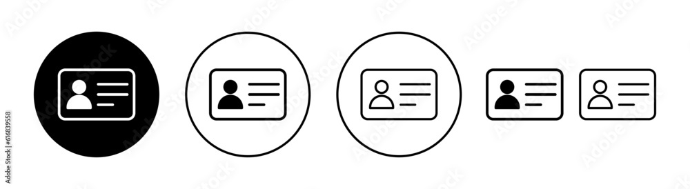 License icon set for web and mobile app. ID card icon. driver license ...